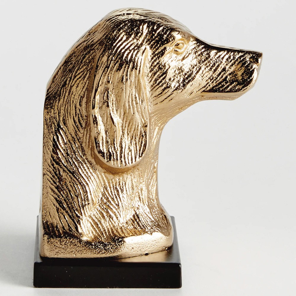 Winston Updated Traditional Gold Dog Bust Sculpture Small (5" - 10" H ...