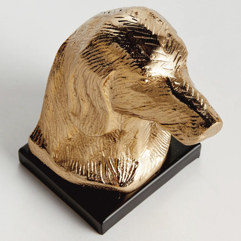Winston Updated Traditional Gold Dog Bust Sculpture Small (5" - 10" H ...