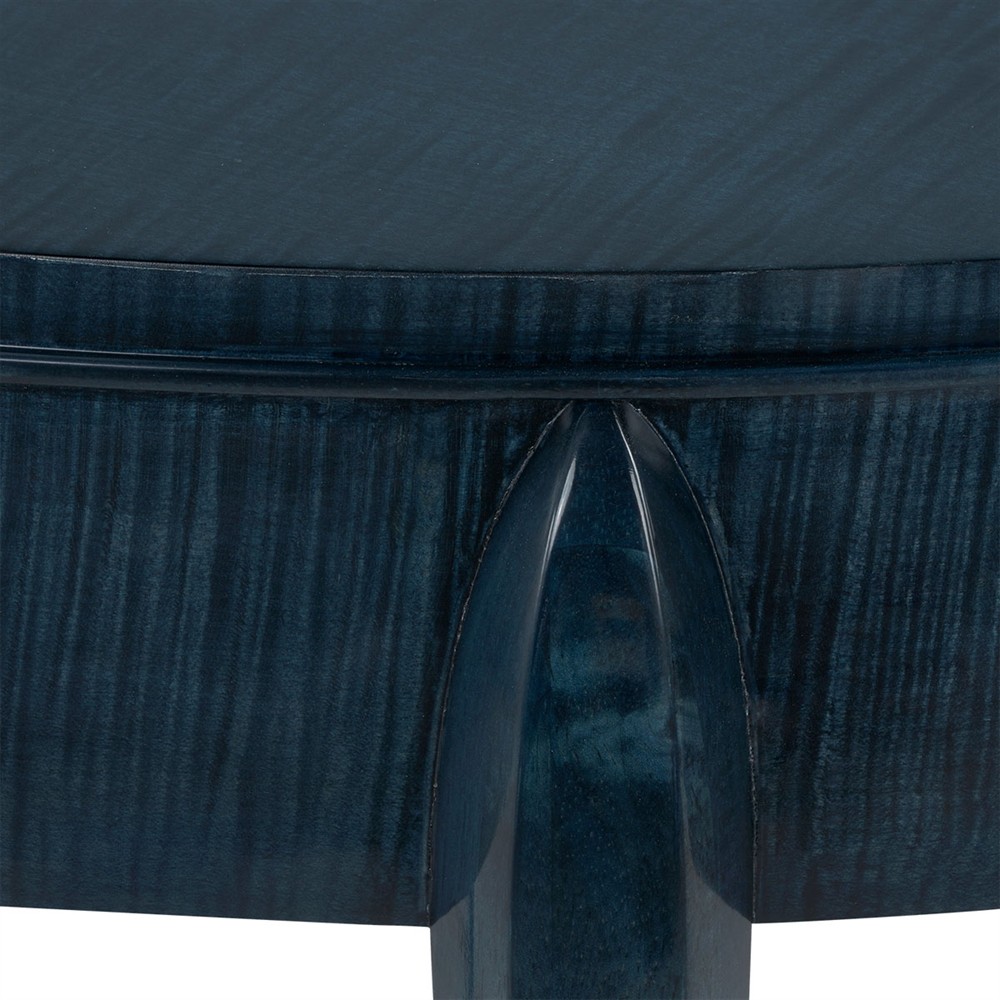 Natalie Modern Classic Dusky Ocean Wood Oval Desk | Kathy Kuo Home