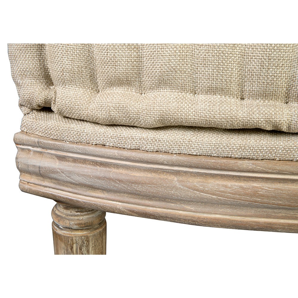 Miley French Country Beige Performance Natural Mahogany Wood Demilune ...