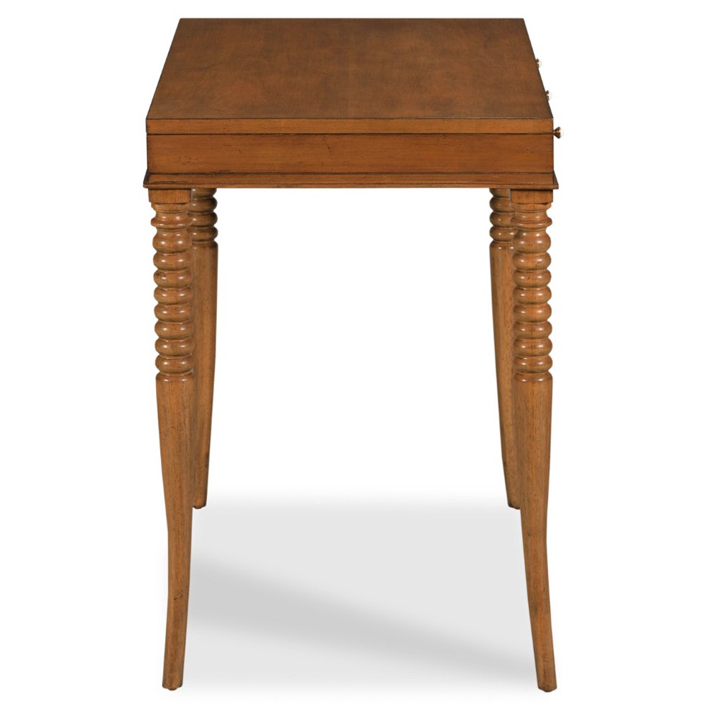 Eloise Updated Traditional Brown Wood Writing Desk | Kathy Kuo Home