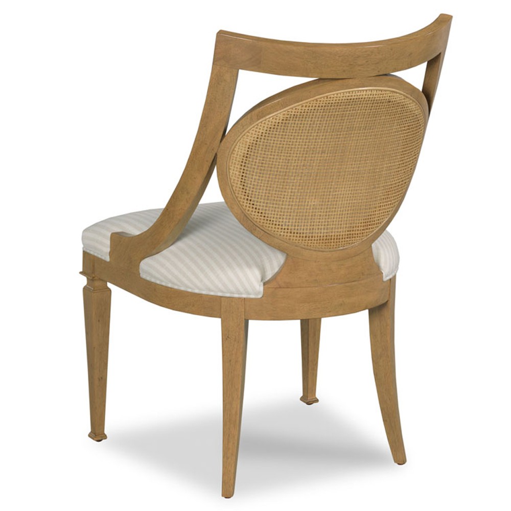 Stephen French Country Auden Brown Wood Cream Stripe Dining Chair ...