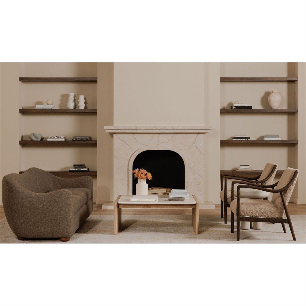 Heather Modern Classic Brown Sofa - 90" | Kathy Kuo Home