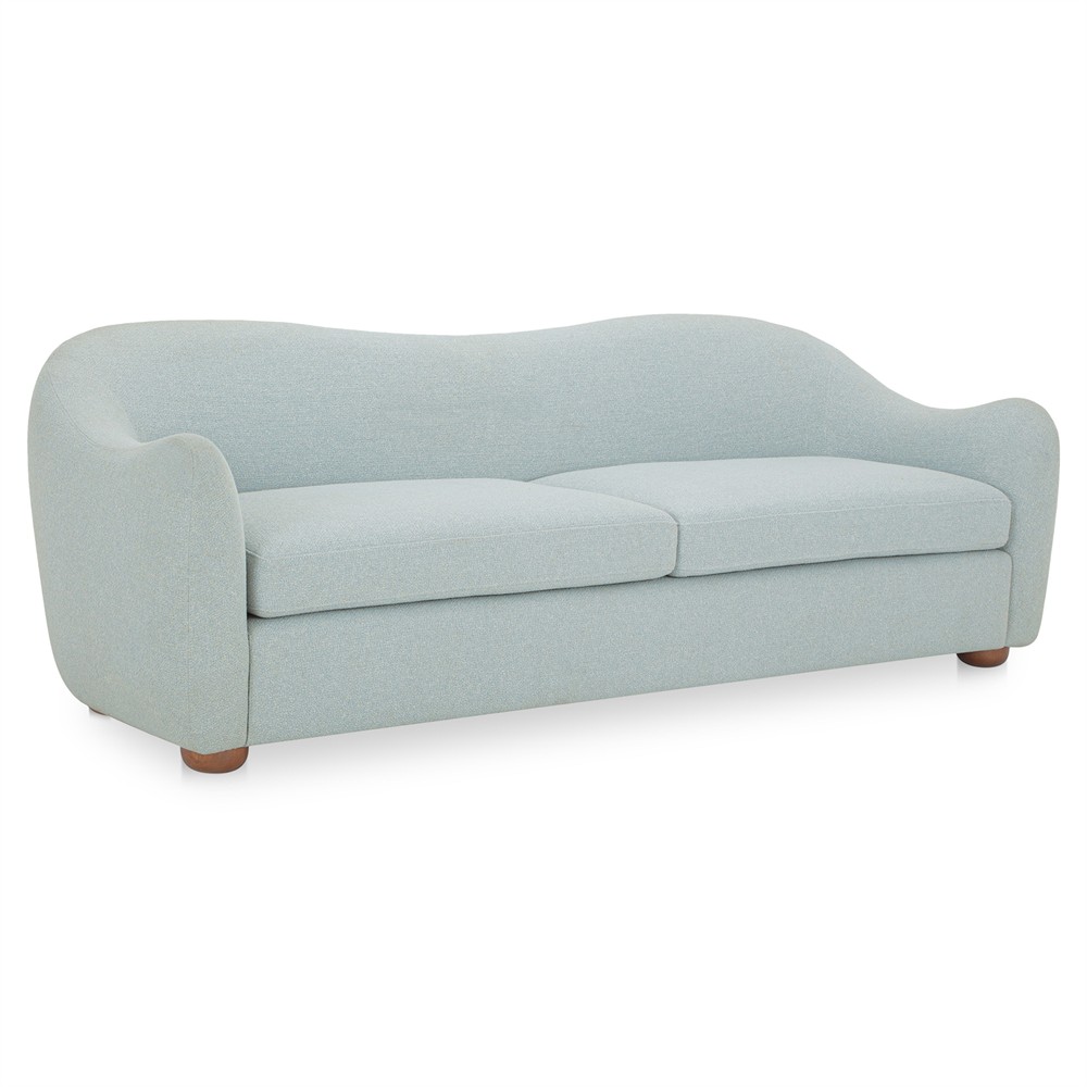 Heather Modern Classic Light Blue Sofa - 90" 81" W - 90" W | Kathy Kuo Home