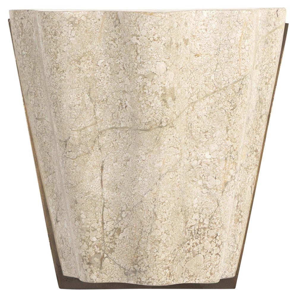 Astra Updated Traditional Cream Italian Marble Sconce | Kathy Kuo Home
