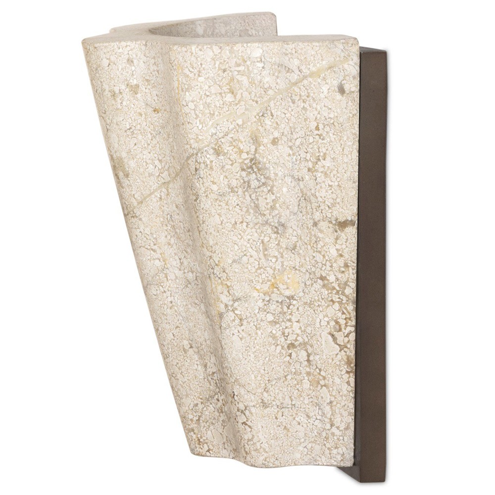 Astra Updated Traditional Cream Italian Marble Sconce | Kathy Kuo Home