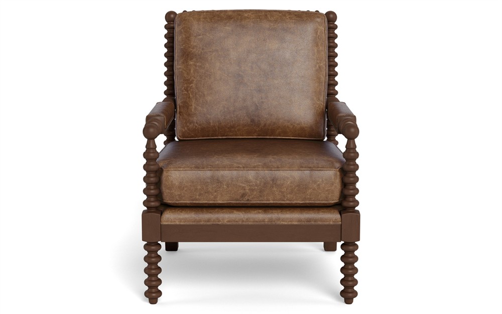 Nottingham Milk Chocolate Classic Leather Chair | Kathy Kuo Home