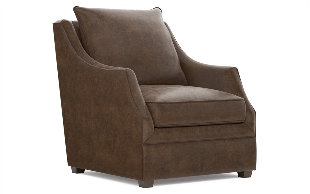 Romilly Saddle Brown Leather Chair | Kathy Kuo Home