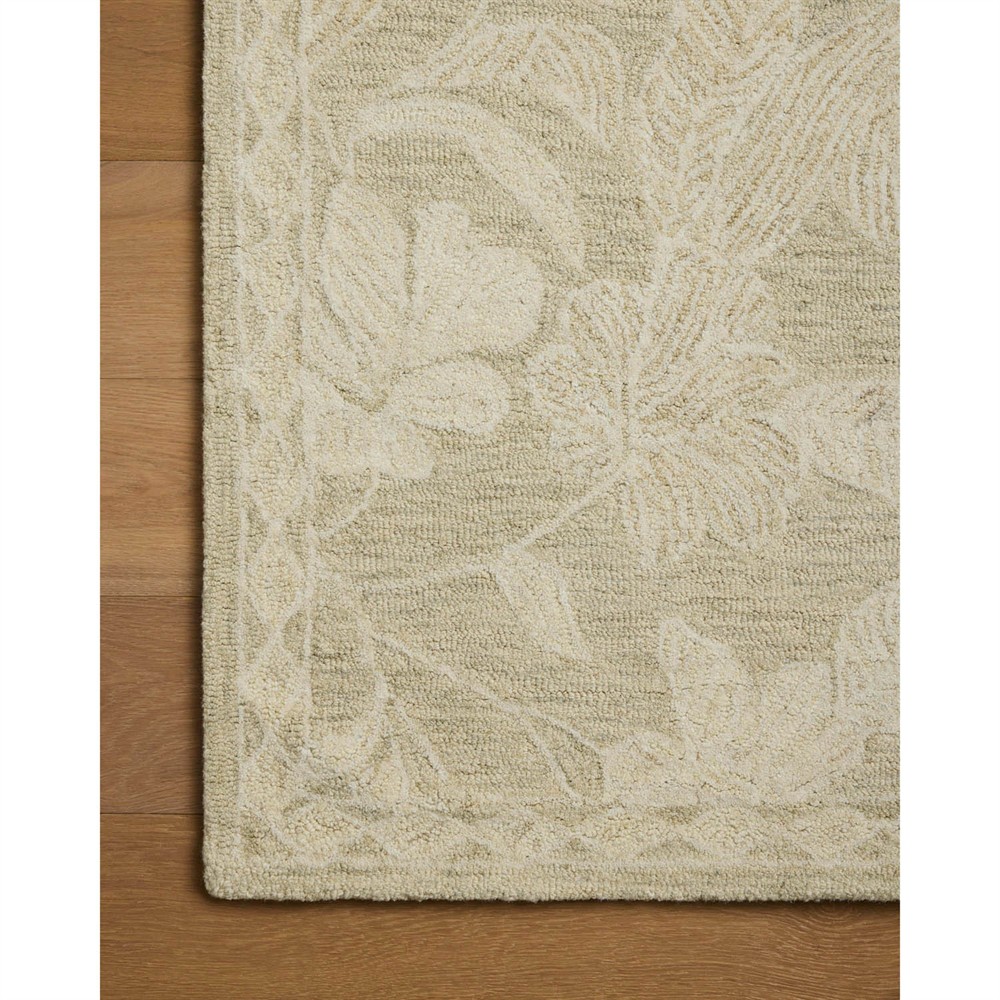 Kayleen French Country Sage Green Wool Floral Patterned Rug - 9'3"x13 ...