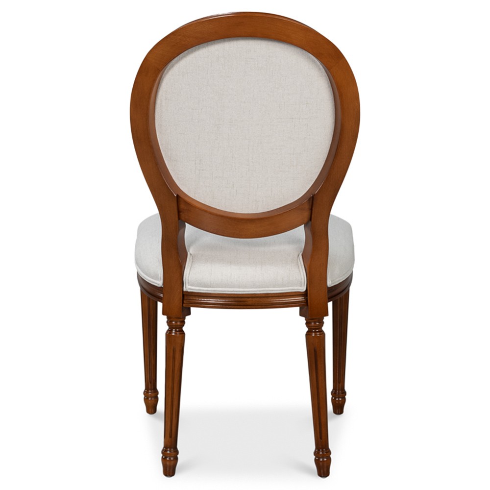 Hara French Light Cream Linen Performance Brown Walnut King Dining ...