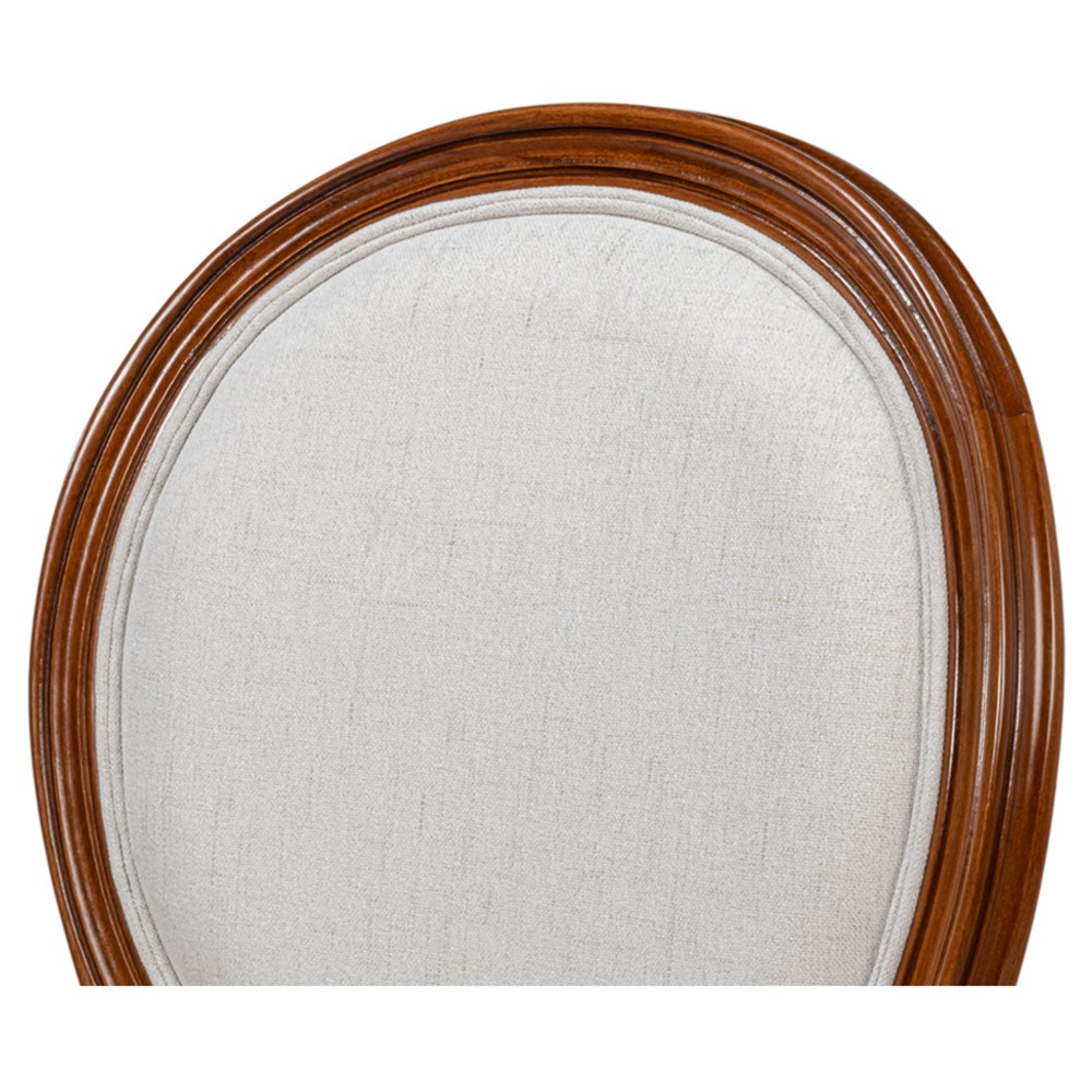 Hara French Light Cream Linen Performance Brown Walnut King Dining ...