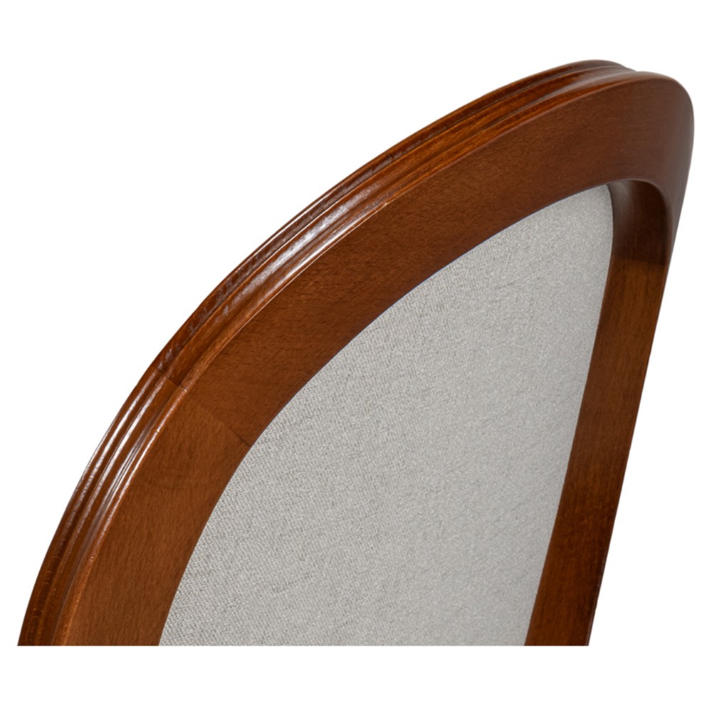 Hara French Light Cream Linen Performance Brown Walnut King Dining ...