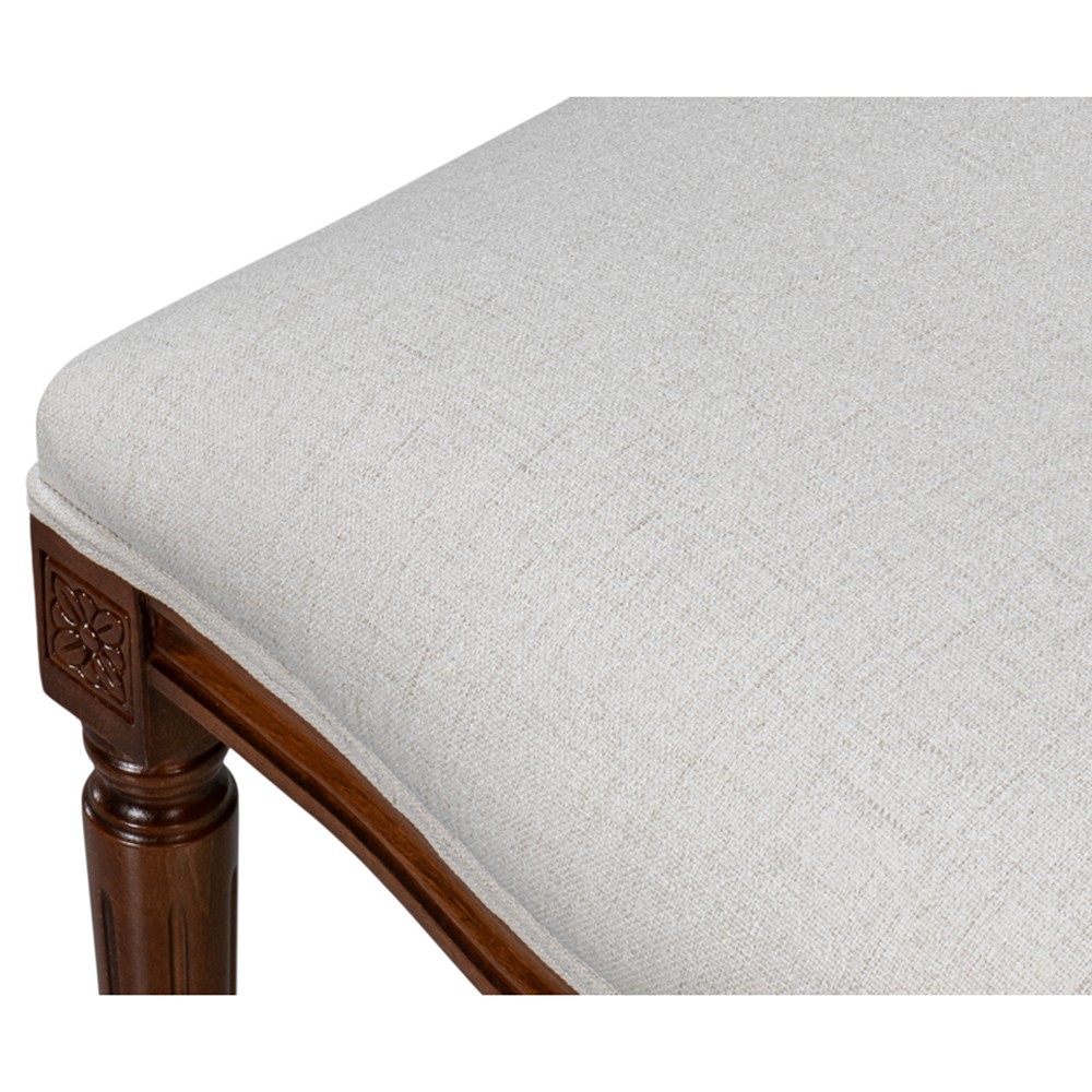 Hara French Light Cream Linen Performance Brown Walnut King Dining ...