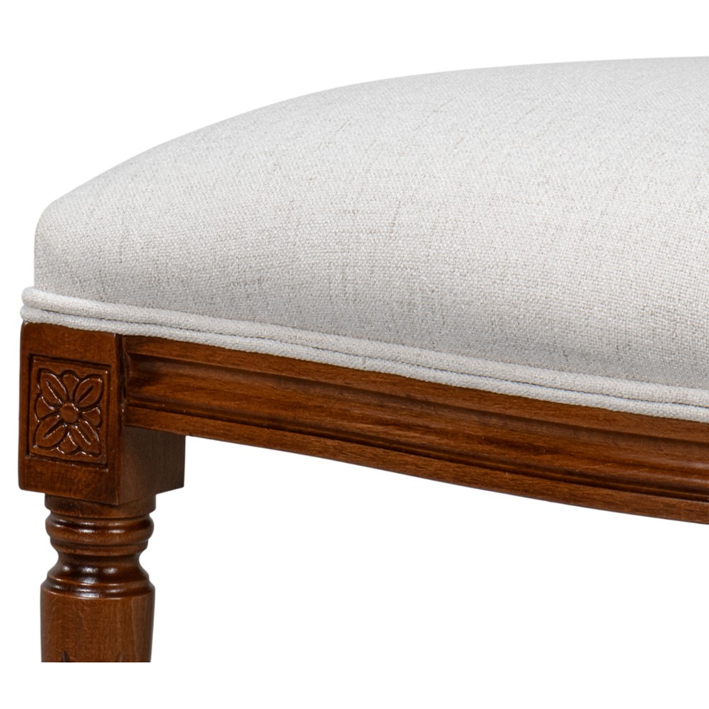 Hara French Light Cream Linen Performance Brown Walnut King Dining ...