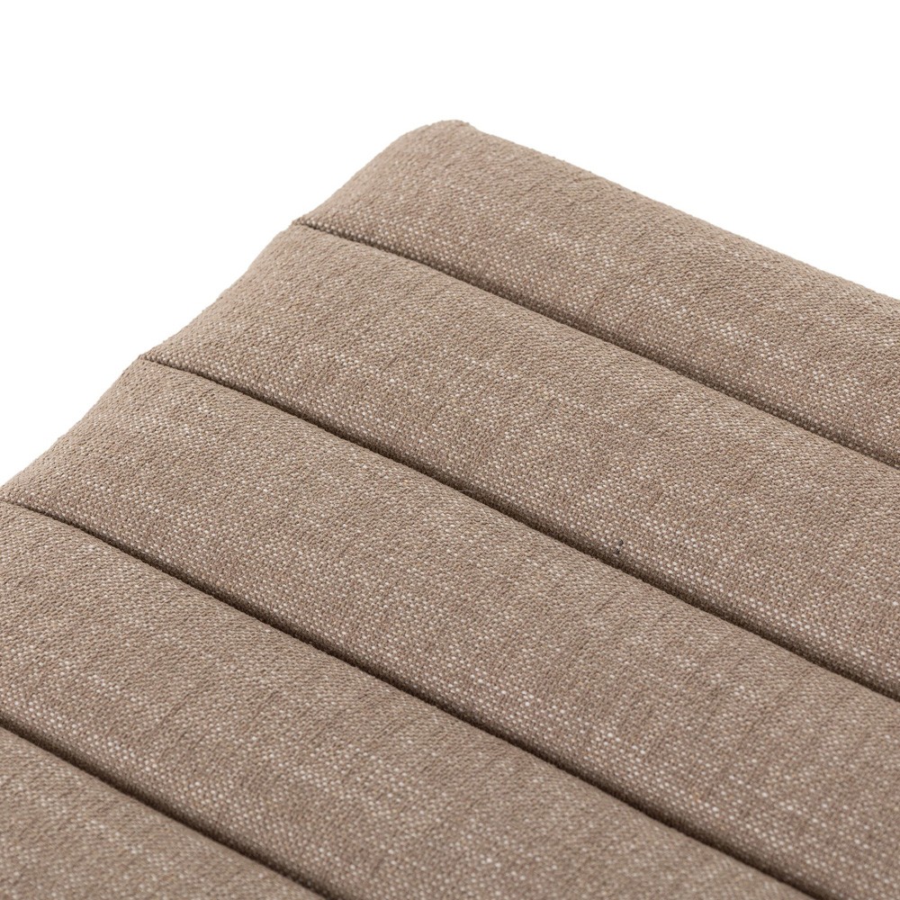 Leo Modern Classic Taupe Crypton Ottoman | Kathy Kuo Home