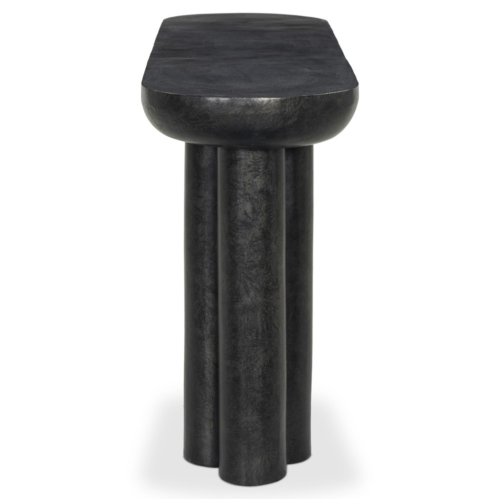 Monte Modern Classic Black Aluminum Oval Console Table Long (53 - 75" W ...