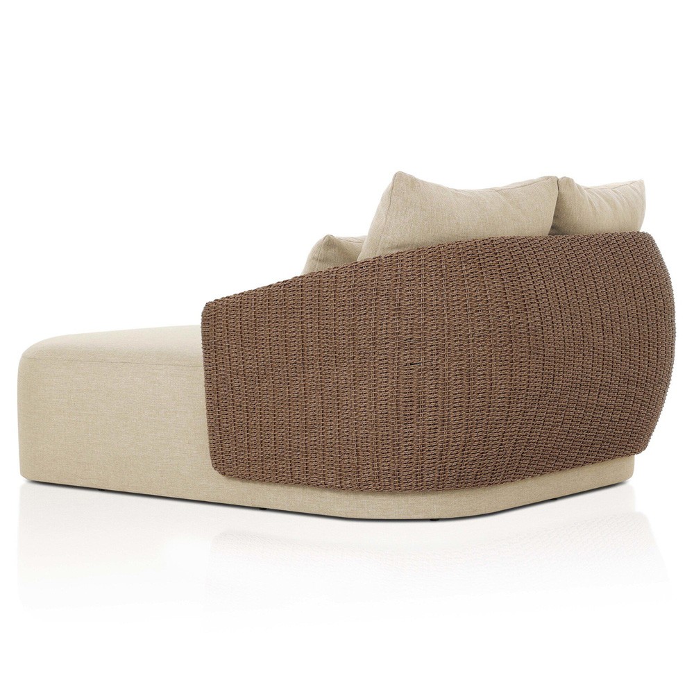 Madelyn Coastal Beach Beige Outdoor Double Chaise | Kathy Kuo Home