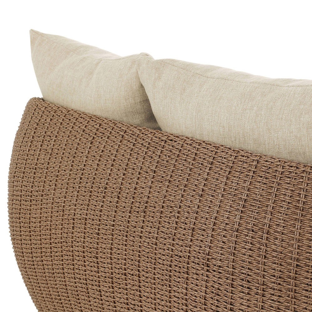 Madelyn Coastal Beach Beige Outdoor Double Chaise | Kathy Kuo Home
