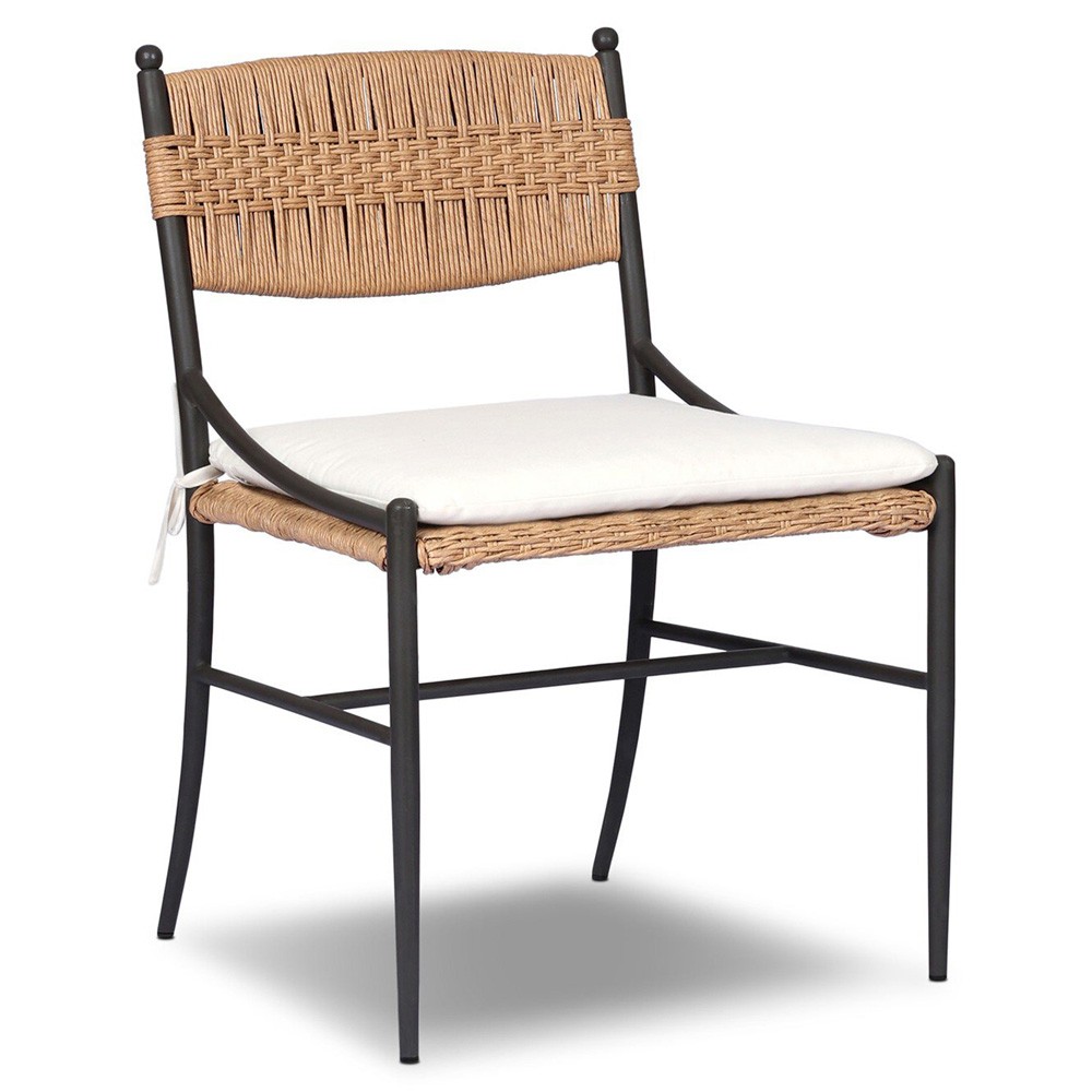 Mae Liler Flax Outdoor Dining Chair | Kathy Kuo Home