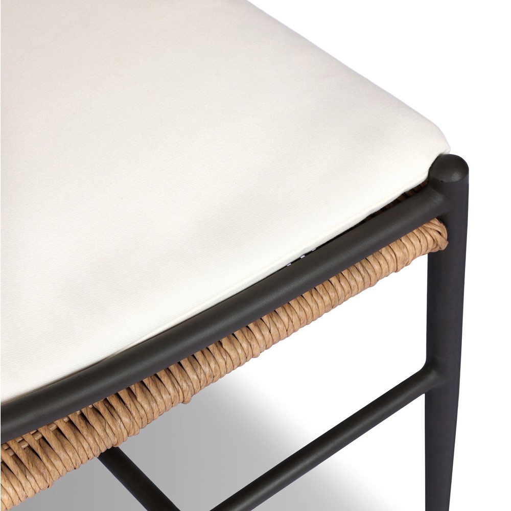 Mae Liler Flax Outdoor Dining Chair | Kathy Kuo Home