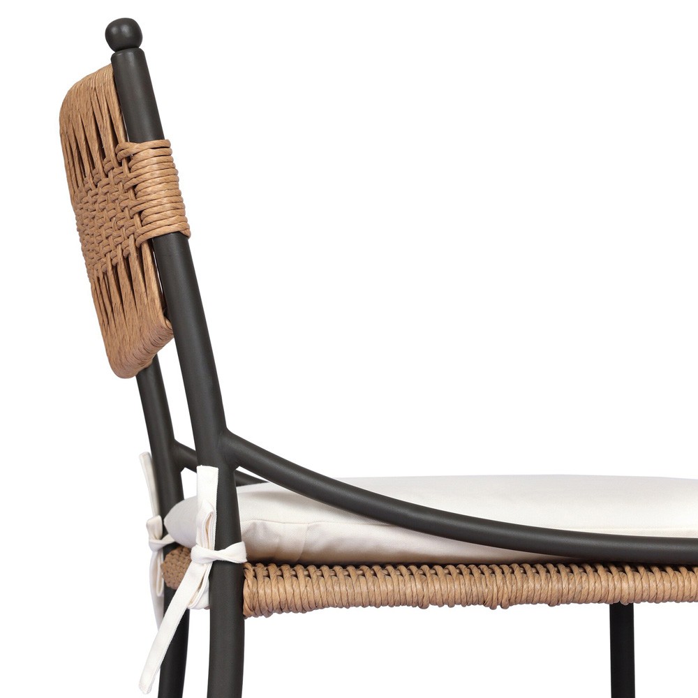 Mae Liler Flax Outdoor Dining Chair | Kathy Kuo Home