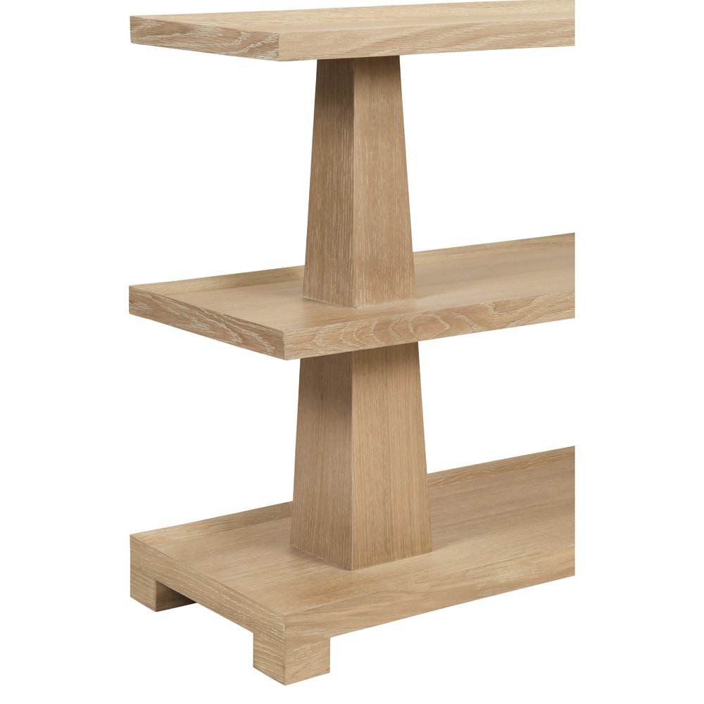 Worlds Away Lowen Modern Classic Natural Oak Console Table Long (53 ...