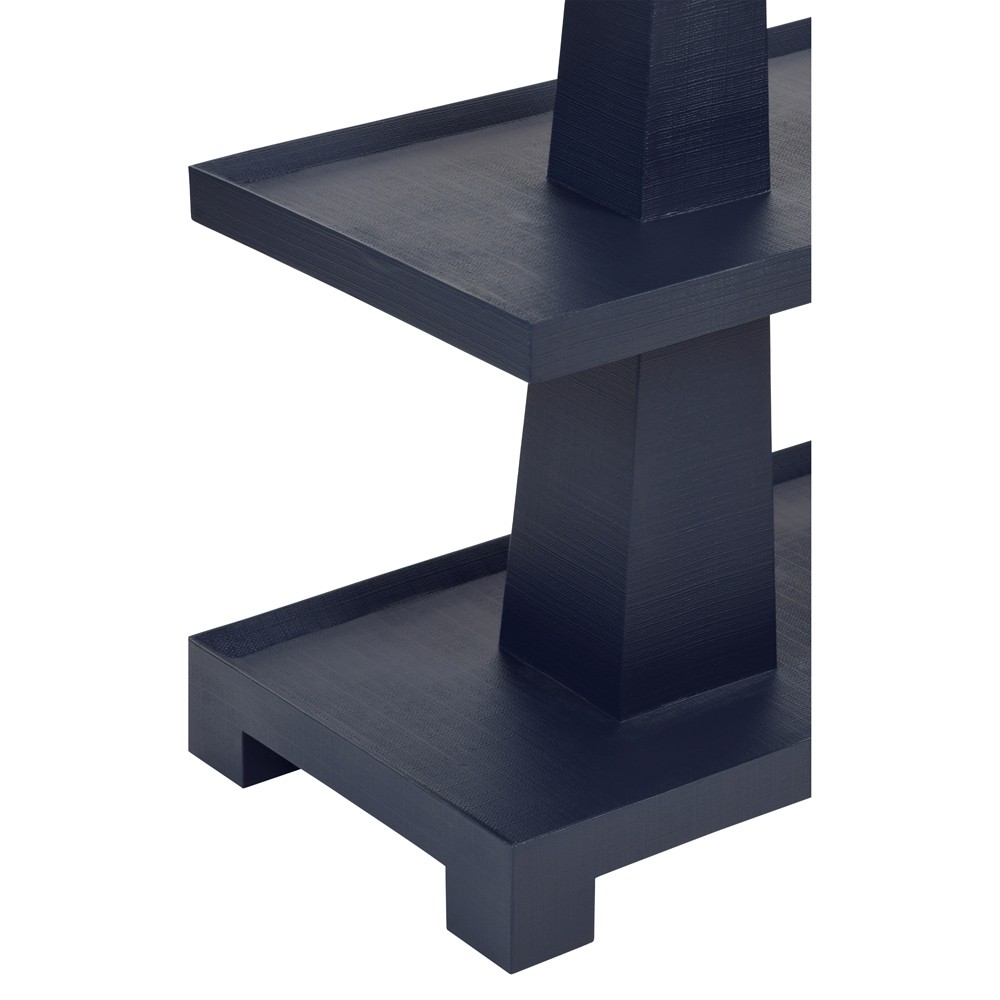 Worlds Away Lowen Modern Classic Navy Blue Textured Linen Console Table