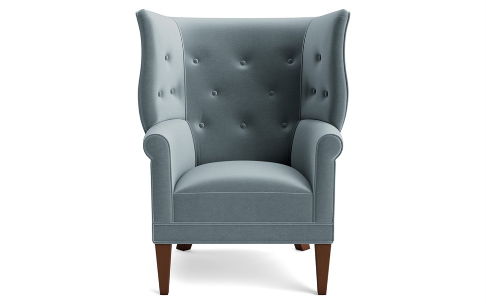 Roland Spring Breeze Performance Velvet Wing Chair | Kathy Kuo Home