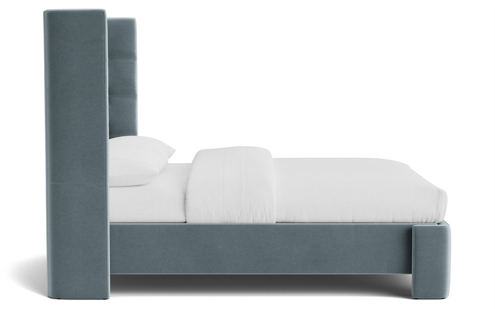 Myra Spring Breeze Performance Velvet Bed - Queen | Kathy Kuo Home