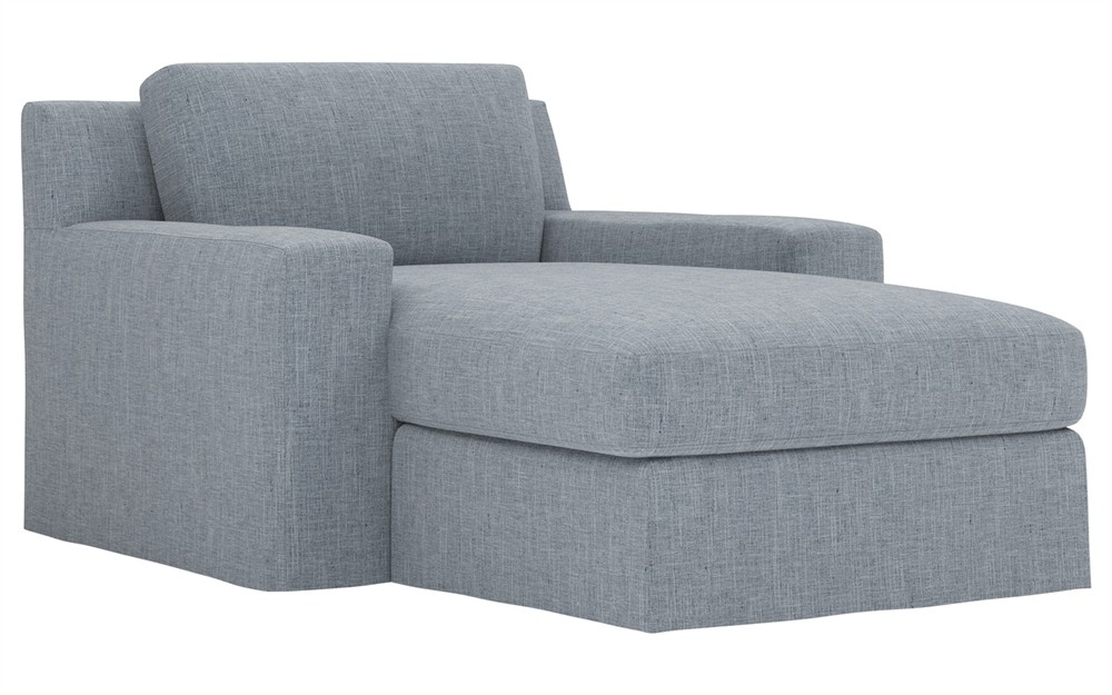 Henri Denim Blue Performance Slipcovered Chaise | Kathy Kuo Home