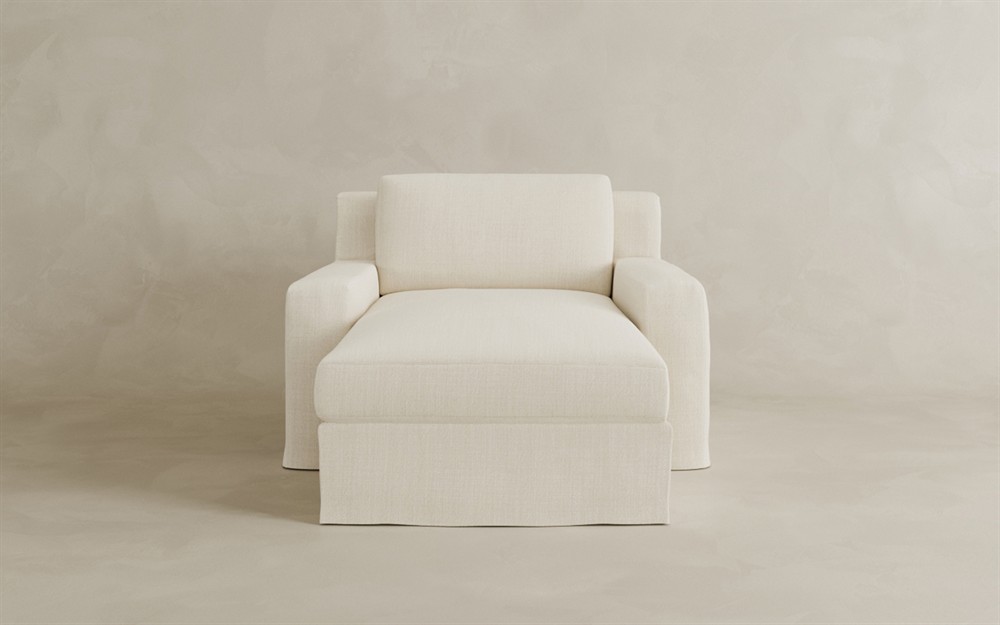 Henri Denim Blue Performance Slipcovered Chaise | Kathy Kuo Home