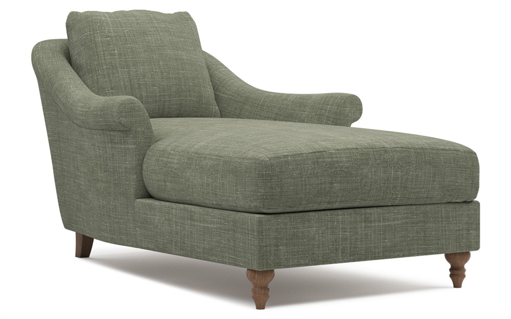 Amelie Moss Performance Linen Chaise | Kathy Kuo Home