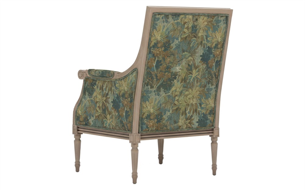 Juliette Verdant Tapestry Velvet Driftwood Bergere Chair | Kathy Kuo Home