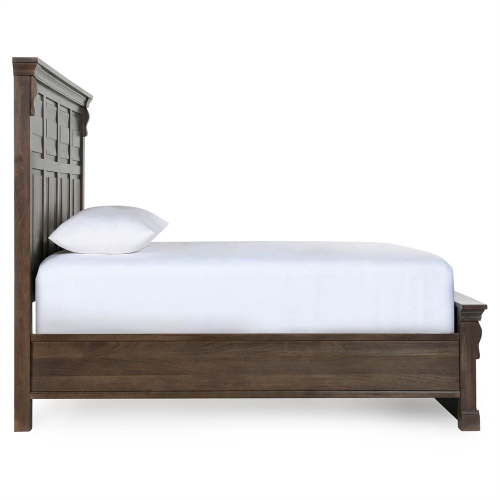 Melany French Country Cocoa Brown Mango Wooden Bed - King King | Kathy ...