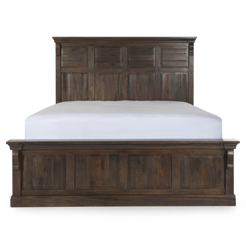 Melany French Country Cocoa Brown Mango Wooden Bed - King King | Kathy ...