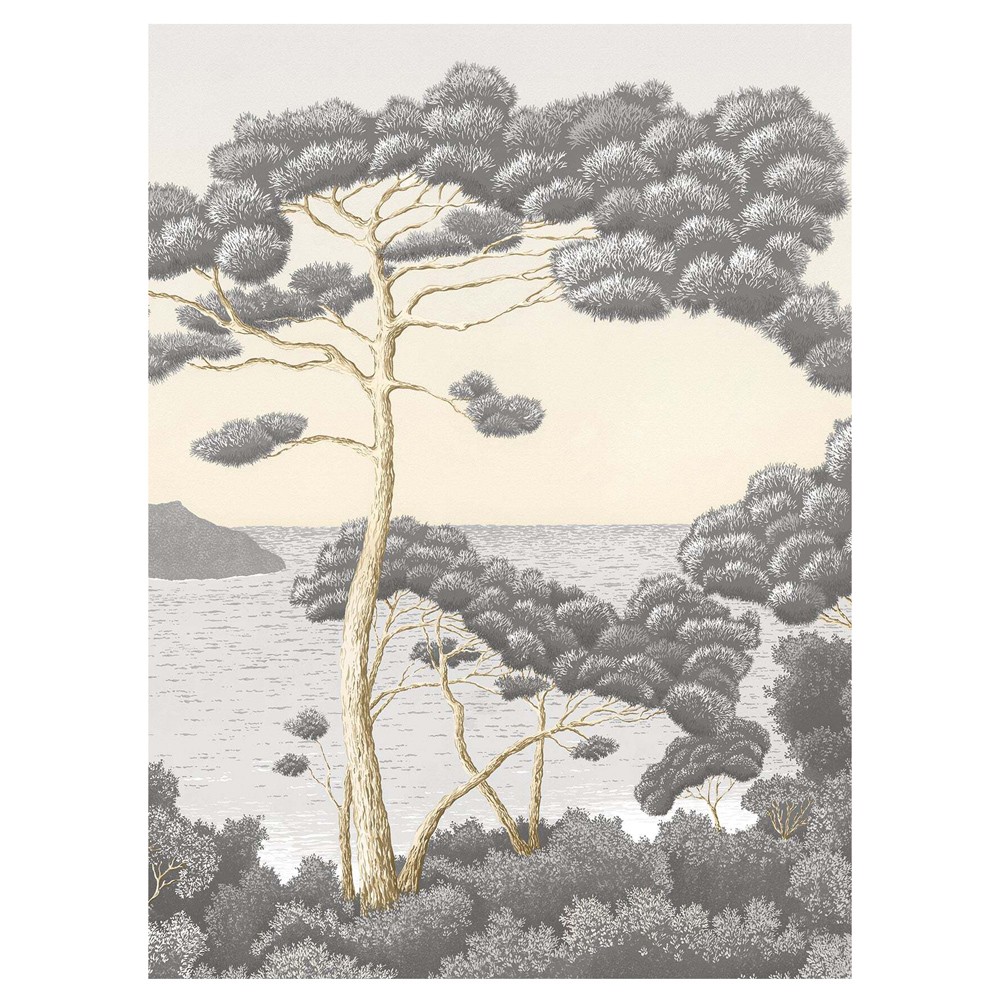 Isidore Leroy Port Cros Coastal Beach Grey Seascape Wallpaper - Panel B ...