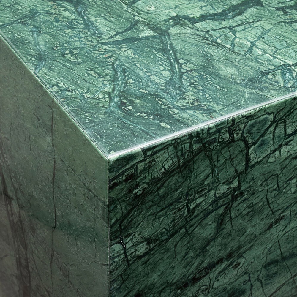 Clive Modern Classic Green Marble Square Block End Table Standard (14 ...