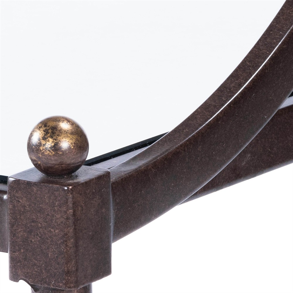 Benoit French Country Bronze Iron Side Table Standard (14 - 24" W ...