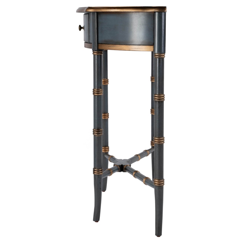 Mimi French Country Blue Wood Demilune Console Table Small (under 42" W ...