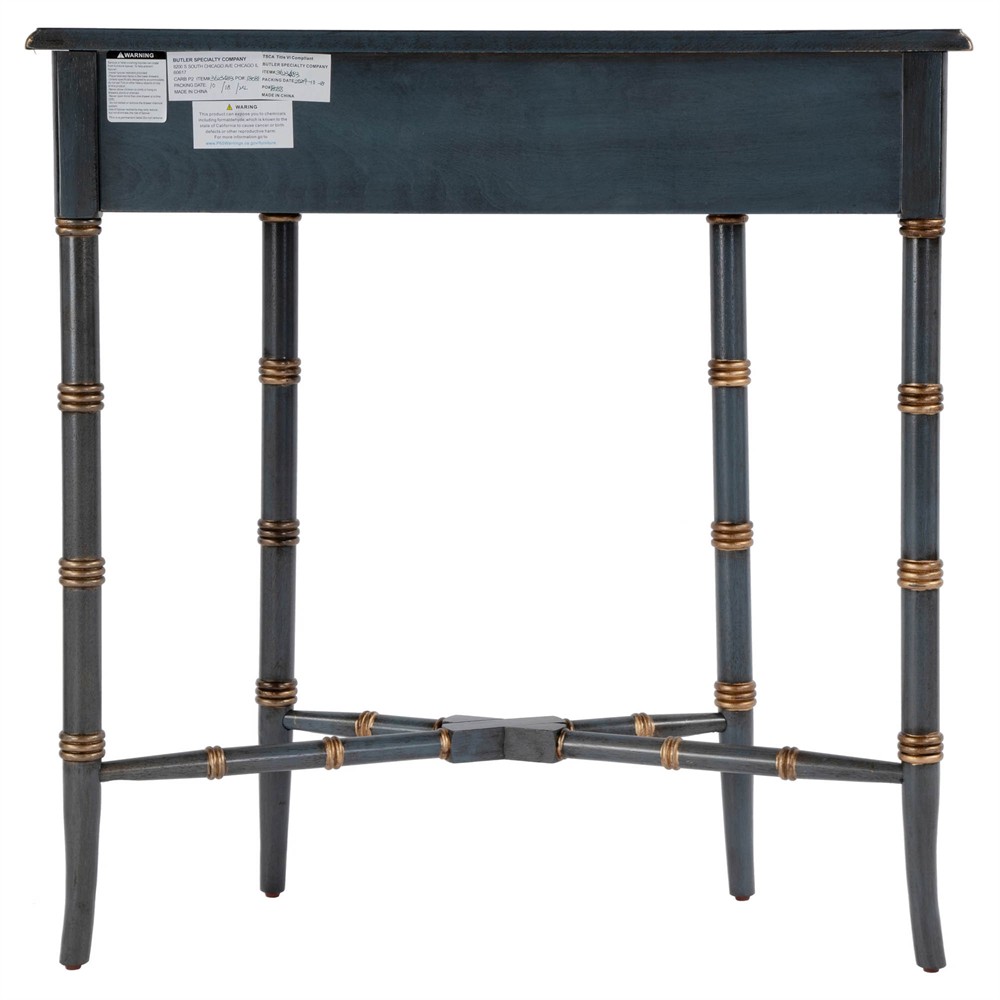Mimi French Country Blue Wood Demilune Console Table Small (under 42" W ...