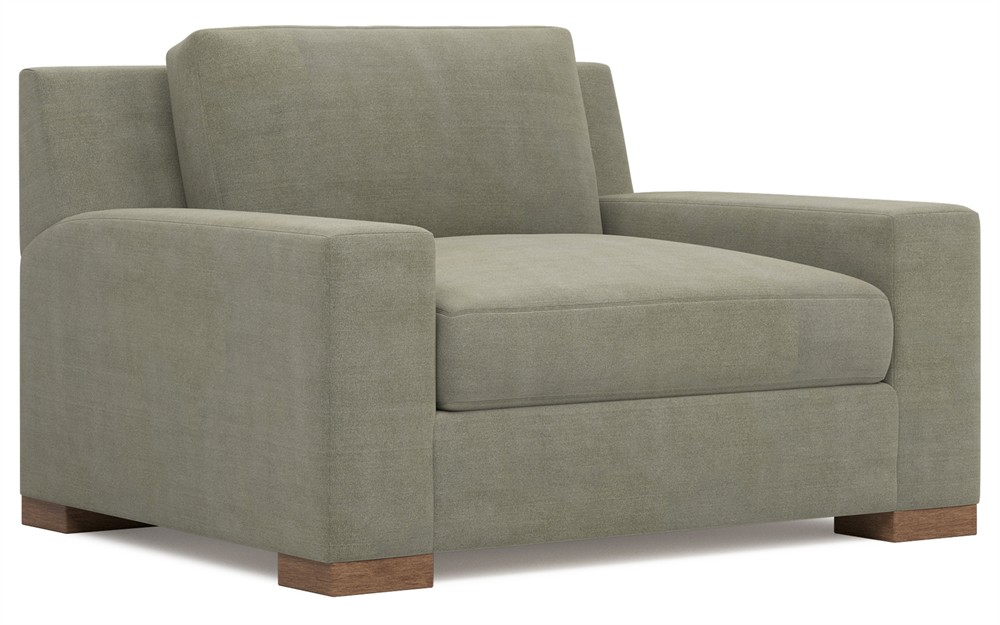 Henri Tuscan Hills Velvet Chair and a Half | Kathy Kuo Home