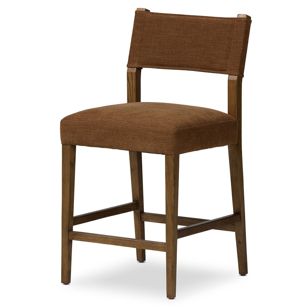 Ely Rustic Lodge Brown Counter Stool | Kathy Kuo Home
