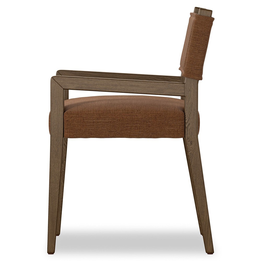 Ely Rustic Lodge Brown Dining Arm Chair | Kathy Kuo Home