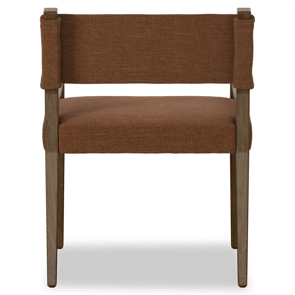 Ely Rustic Lodge Brown Dining Arm Chair | Kathy Kuo Home