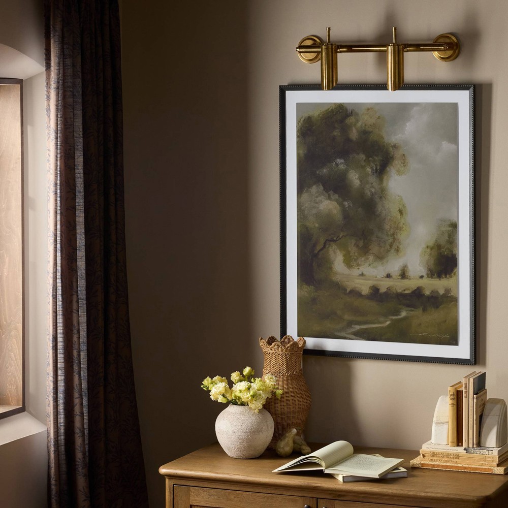 Albi Aged Patina Brass Double Sconce | Kathy Kuo Home