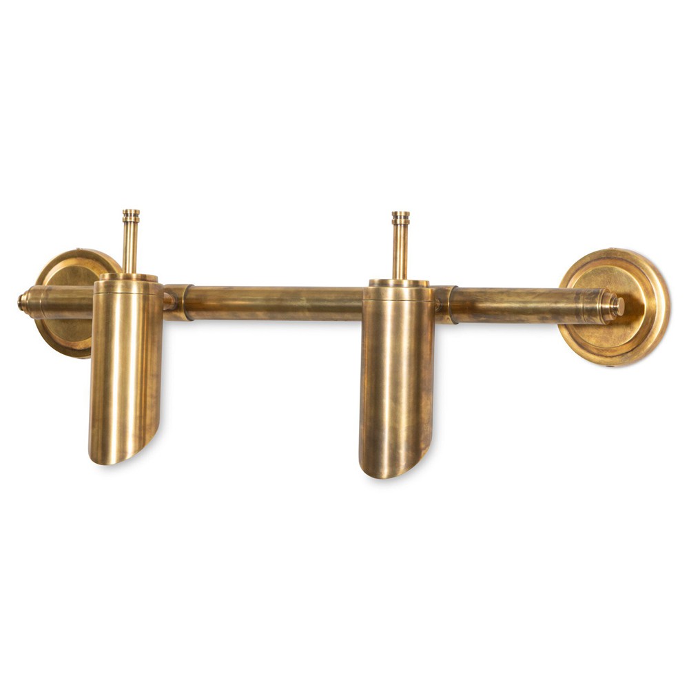 Albi Aged Patina Brass Double Sconce | Kathy Kuo Home