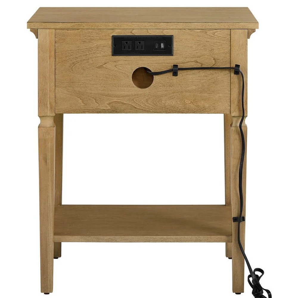Adelaide Updated Traditional Brindle Birch Wood Nightstand Standard (21 ...