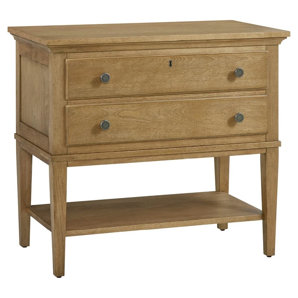 Adelaide Updated Traditional Brindle Birch Wood Wide Nightstand Wide ...
