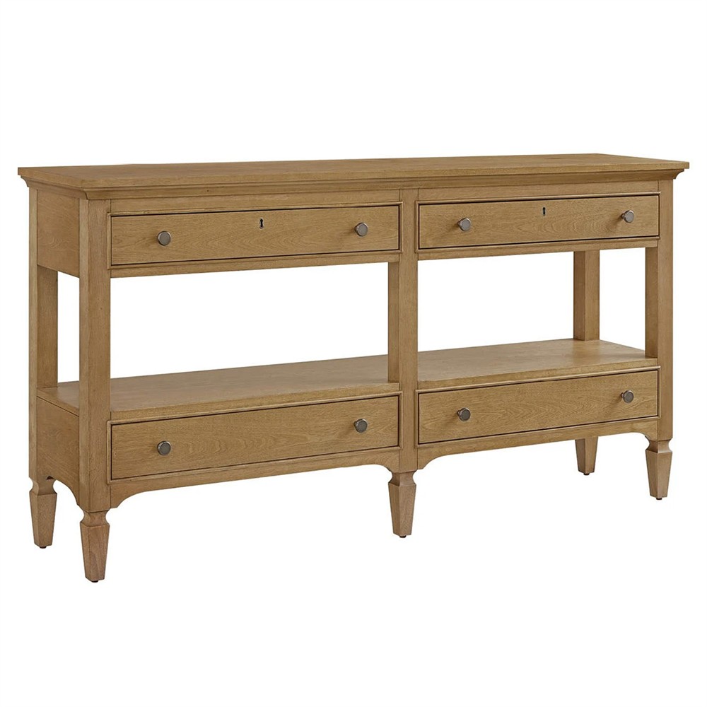 Adelaide Updated Traditional Brown Wood Console Table Long (53 - 75" W ...