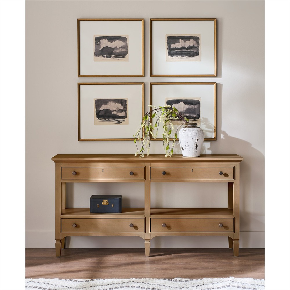 Adelaide Updated Traditional Brown Wood Console Table Long (53 - 75" W ...